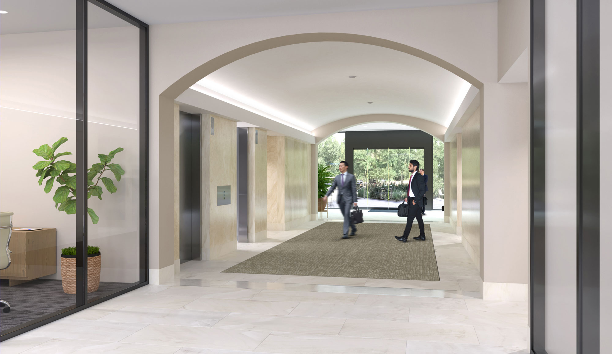 Lobby Renovation at 1400 Woodloch Forest Office Building in The ...